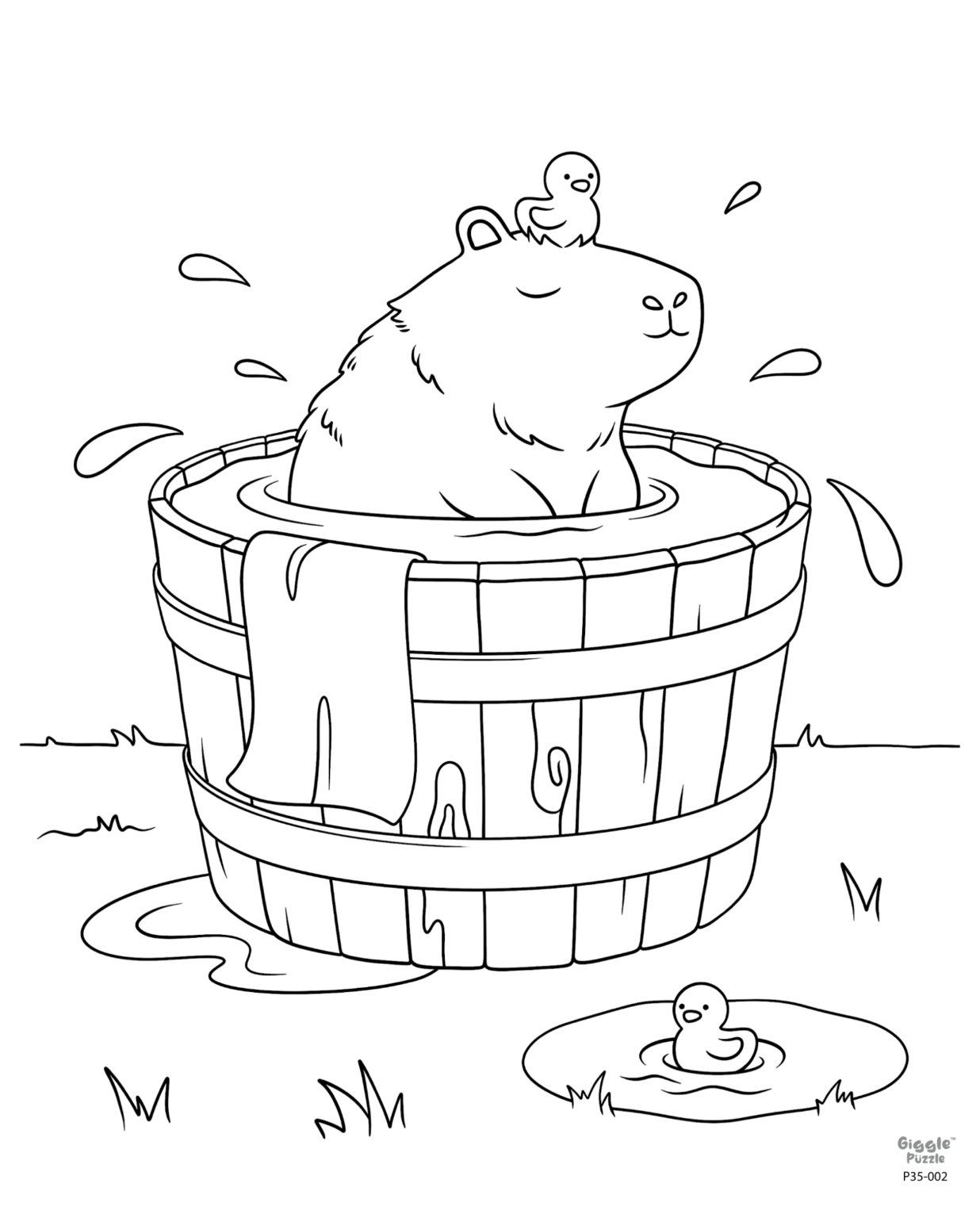 Tranh tô màu Capybara – 100++ BỘ SƯU TẬP TRANH Capybara - In Vải Phượng ...